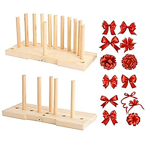 Newooh Bow Maker Wooden Wreath Bow Maker Tool， Durable Portable Bow Tie Machine for Kitchen and Home Making