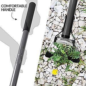Walensee Action Hoe for Weeding Stirrup Hoe Tools for Garden Hula-Ho with Adjustable 56 Inch Scuffle Loop Hoe Gardening Weeder Cultivator, Sharp Durable Metal Handle Weeding Rake with Cushioned Grip