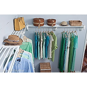 EZ Shelf EZS-K-SCRW72-5-4 Walk-in Closet Kit Hanging and Shelf Space, White