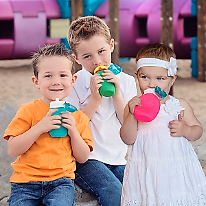 Pink 6 oz Squeasy Snacker Spill Proof Silicone Reusable Food Pouch - for Both Soft Foods and Liquids - Water, Apple Sauce, Yogurt, Smoothies, Baby Food - Dishwasher Safe