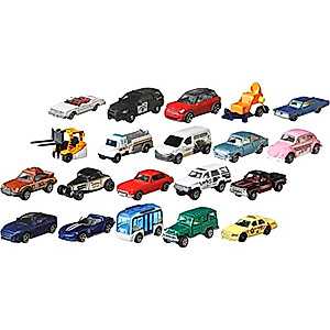 Matchbox Cars, 20-Pack of 1:64 Scale Die-Cast Toy Cars, Buses, Fire, Construction or Police Vehicles (Styles May Vary) [Amazon Exclusive]