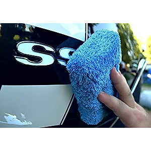The Rag Company - Ultra Premium Korean Eagle Microfiber Detailing Applicator Sponge - Versatile Detailing Tool, Extra Absorbent, Able to Withstand Numerous Uses, 3in x 5in, Blue (2-Pack)