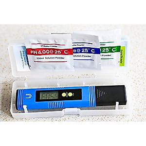 Digital pH Meter - Water Quality Tester, 0.01 High Accuracy and ATC, x6 Calibration Packs - pre calibrated pH Meter for Water, Pool, Soil, Hydroponics, Aquarium, Beer Brewing, Wine, Food, Urine, lab