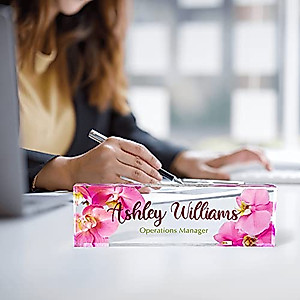 Name Plate for Desk | Clear Acrylic Office Decorations for Work | Boss Lady Gifts for Women | Personalized Desk Decorations