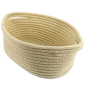 Zerodeko 2pcs Rope Storage Basket Desk Top Decor Storage Basket Woven Storage Baskets Easter Baskets Dog Basket Cotton Rope Woven Basket Desktop Storage Basket Home Supplies Khaki