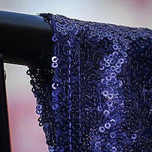JYFLZQ Navy Blue Sequin Backdrop Curtains 2ft x 8ft 2 Panel Glitter Photo Booth Backdrops Sparkly Photography Background Drapes for Parties Wedding Bridal Showers