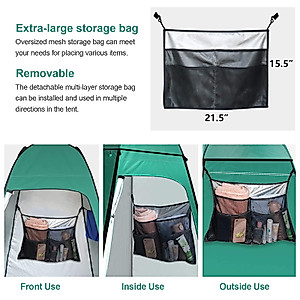 anngrowy Shower Tent Pop-Up Privacy Tent Camping Portable Toilet Tent Outdoor Camp Bathroom Changing Dressing Room Instant Privacy Shelters for Hiking Beach Picnic Fishing Potty, Extra-Tall 2 Colors