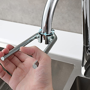 Tecmolog Faucet Aerator Key and Removal Tool Carbon Steel Cache Aerator Wrench for 21mm-28mm Faucet Aerator, Brushed Nickel, SBA031