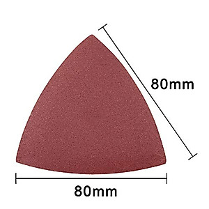 AUSTOR 120 Pieces Triangular Sandpaper, Triangle Sanding Sheets Fit 3-1/8 Inch Oscillating Multi Tool Sanding Pad, Hook and Loop Assorted 40/60/80/120/150/180/240/320/400 Grits, No Holes