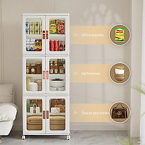 GONGQIN Stackable Storage Bins 23 Gal, Plastic Foldable Storage Box for Collapsible Room Clothes Organizers and Storage(3 PACK)