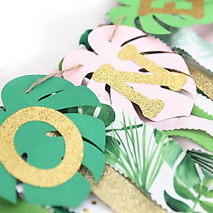 Wild One Banner For 1st Birthday - Wild One Birthday Banner For Photo Booth Props And Backdrop Cake Smash,best Wild One Birthday Decorations For Baby (Pink Safari Highchair Banner)