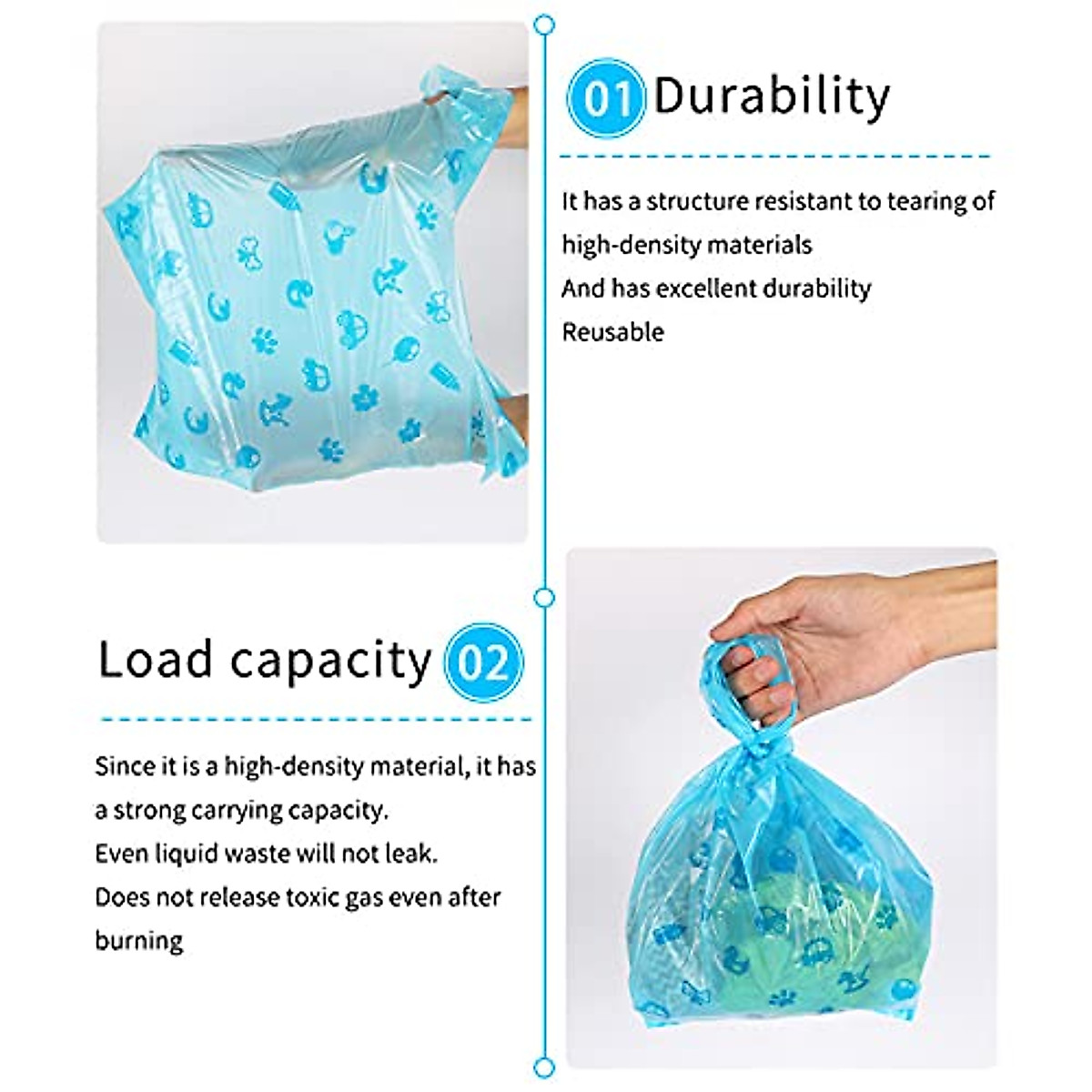 Disposable Diaper Bags with Easy-Tie Tabs, Degradable Diaper Trash Bags or Pet Waste Bags, With Cute Pattern Unscented Biodegradable Diaper Sacks, 200 Counts