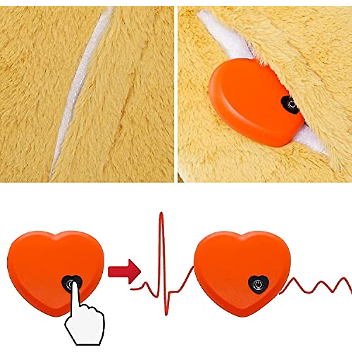 HonourHope Dog Heartbeat Toy for Anxiety Relief, Dog Soft Plush Toy Pet Calming Puppy Behavioral Training Aid Toy Pet Companion Pillow for Puppy Dog Cat Kitty Pets - Dog