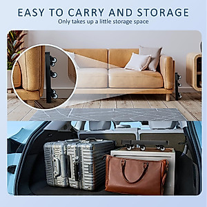 CasaCulina Folding Hand Truck, 500 LB Heavy Duty Folding Truck Dolly Cart, Portable Extendable Base Collapsible Luggage Cart with 6 Wheels & 2 Elastic Ropes for Moving Travel Shopping Airport Office