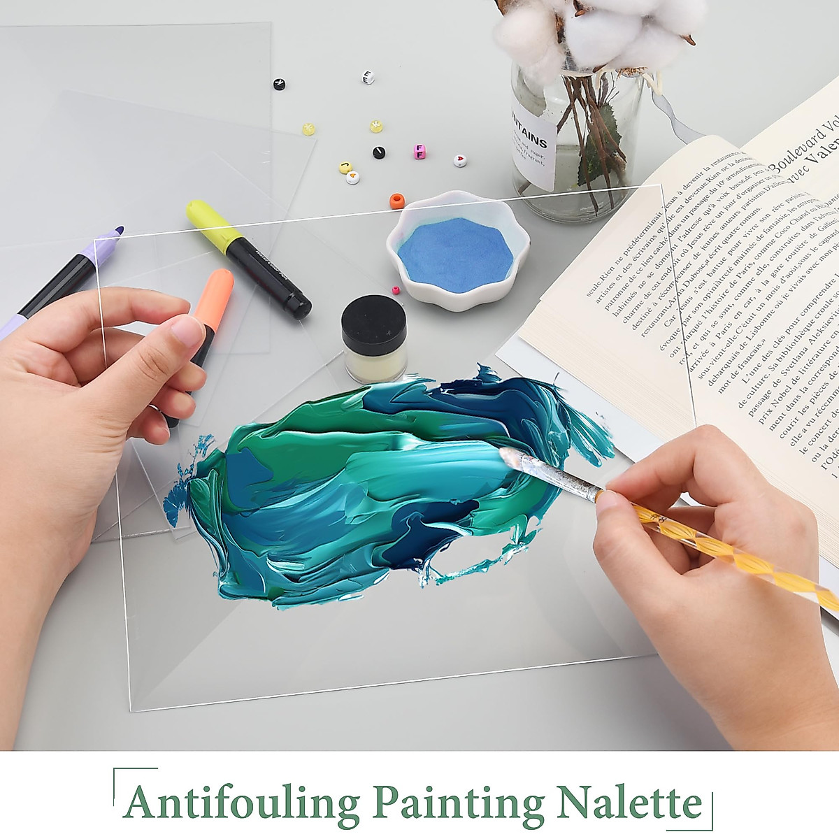 Duufin 15 Pack Clear Plexiglass Sheets 4" x 6" Clear Acrylic Sheets 0.04" Thick Extruded Plexiglass Panels Transparent Plastic Sheet for Picture Frame Glass Replacement, Projects Display, Painting