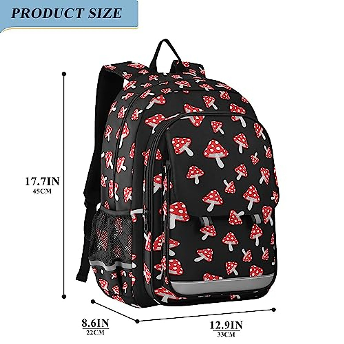 CHSIN Kawaii Mushroom School Backpack for Girls-Boys Elementary School Bookbag Daypack for Kids