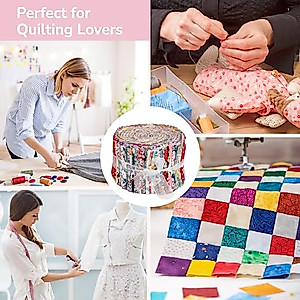Floral Fabric Strips for Quilting 36PCS Fabric Jelly Rolls Pre-Cut 2.46-inch Jelly Roll Cotton Fabric Bundle Printed Floral Roll up Cotton Fabric Strips for Patchwork DIY Sewing Crafts