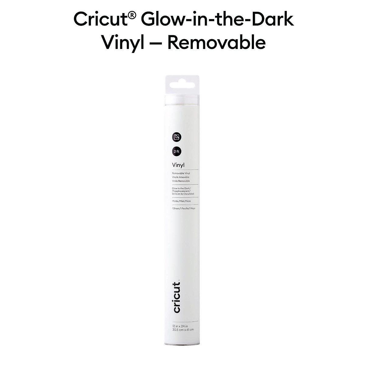 Cricut Glow in The Dark Vinyl - Removable, Ideal for Costumes & Apparel, Easy to Weed, Apply, & Remove, Strong Adhesive Vinyl, Leaves No Trace, Compatible with All Cricut Machines 12" x 24"