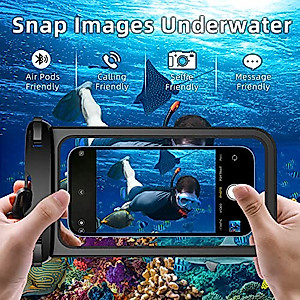 Haireca Waterproof Phone Pouch [3 Pack] (1Pcs 10.5" and 2Pcs 8.5"),IPX8 Underwater Cell Phone Dry Bag with Lanyard for iPhone Samsung,Water Resistant Cellphone Protector for Swimming Diving Beach