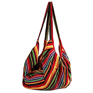 Large Tote Shoulder Bag for Women, Banana Style Casual Comfortable Market Groceries School Books Everyday Purse Travel (Rainbow)