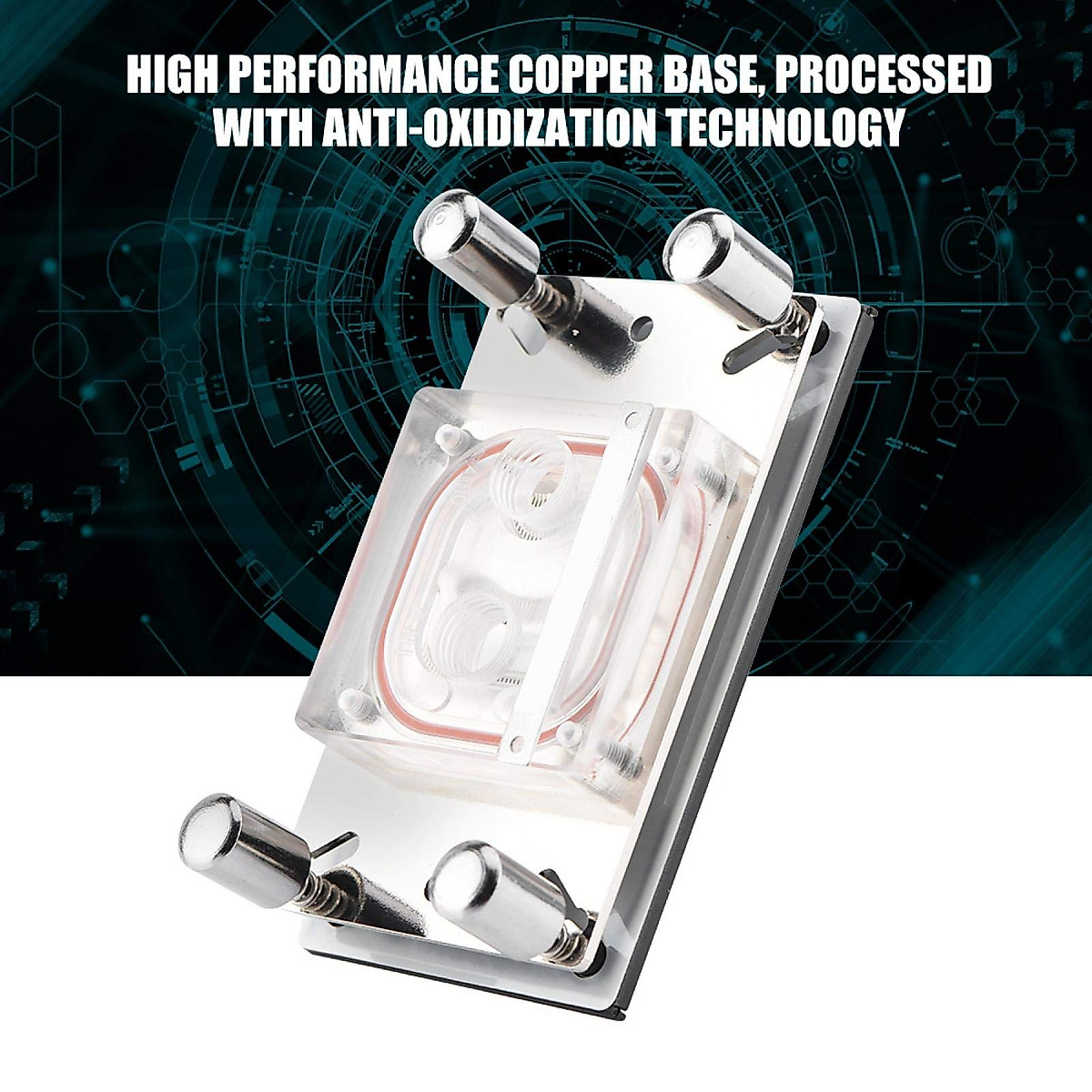 Water Cooling Block, Anti-oxidization Technology Computer CPU Water Cooling Block Waterblock Copper Base with Micro Channel for AM2 / AM2+ / AM3 / AM3+ / AM4 / FM2+ CPU