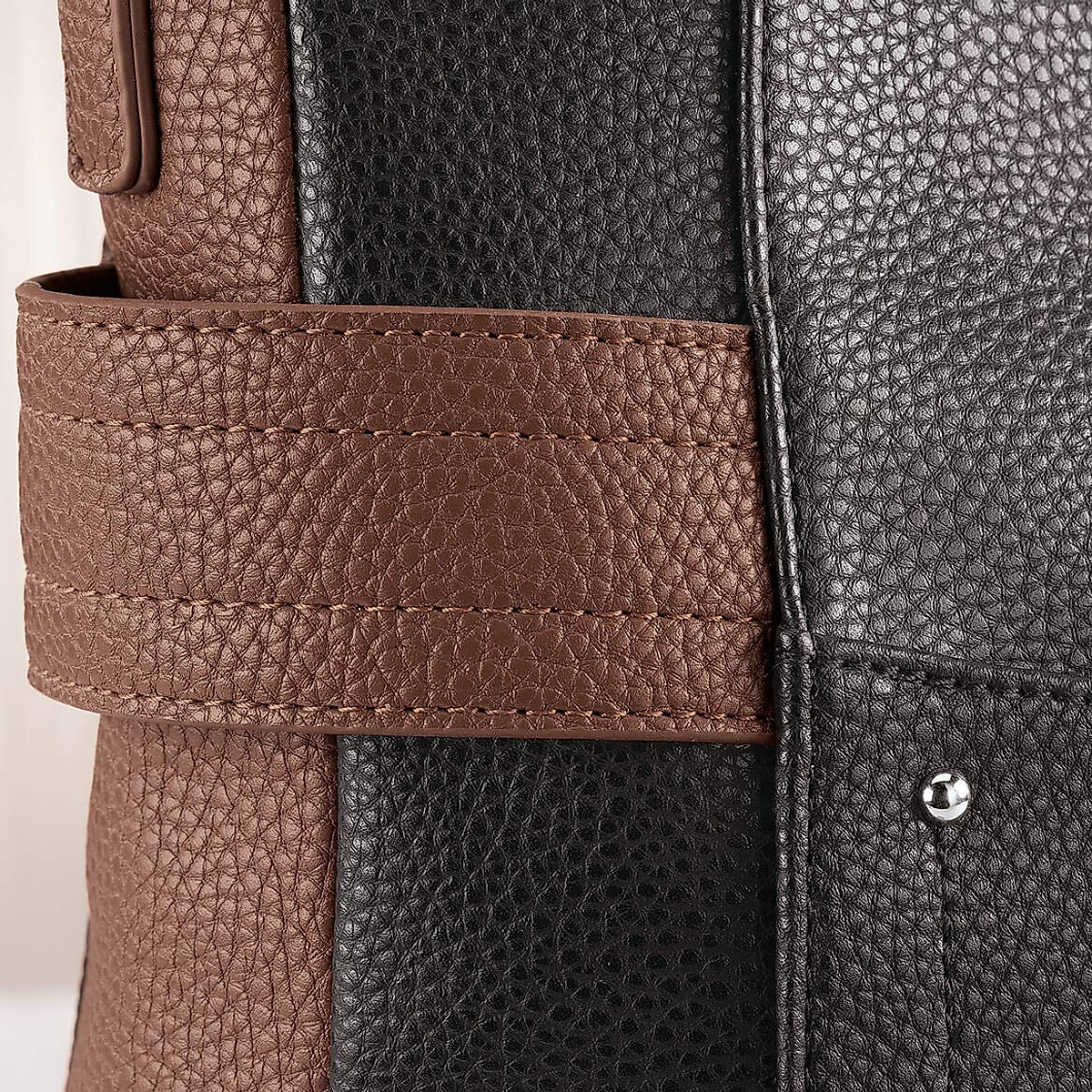 Fox Valley Traders B.Amici™ Emily RFID Essential Leather Shoulder Bag, RFID Lining, Black