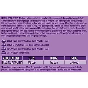 Rachael Ray Nutrish Longevity Premium Natural Dry Cat Food, Chicken with Chickpeas & Salmon Recipe, 3 Pounds