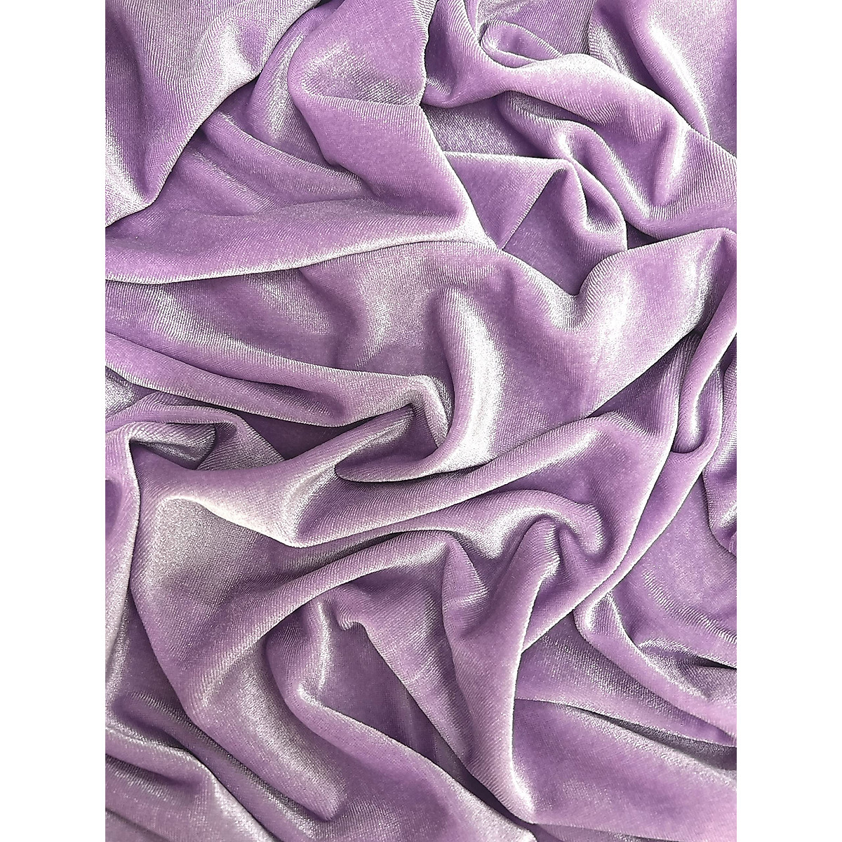 New Fabrics Daily Princess Light Lavender Polyester Spandex Stretch Velvet Fabric by The Yard for Tops, Dresses, Skirts, Dance Wear, Costumes, Crafts - 10001, Purple, Qtr Yard (58x9'')