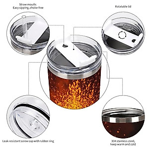 Super Volcano Tumbler with Handle Travel Mug Water Bottle Tea Coffee Cup Black-style