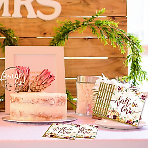 Fall in Love Bridal Shower Decorations - 40Pcs Fall in Love Napkins Fall Pumpkin Maple Leaf Party Napkins Fall in Love Wedding Table Decorations for Fall Bridal Shower,Autumn Party