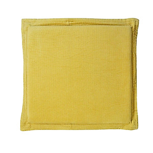 Lemfux Yellow Square Chair Cushion, 18x18x1.5 - Memory Foam Seat Cushion with Soft Cotton Corduroy Cover | Thick, Durable & Modern Design for Office, Kitchen, Dining Room, Indoor & Outdoor Use, 1PC