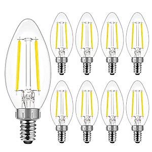 ENERGETIC SMARTER LIGHTING LED Candelabra Light Bulbs B10, Daylight 5000K, E12 Base, 60 Watt Equivalent Chandelier LED Edison Bulbs, Dimmable, 8 Pack