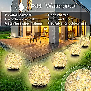 Solar Lights Outdoor, 2 Pack 40 LED Cracked Glass Solar Garden Lights, Waterproof Solar Ground Lights for Yard, Patio, Walkway, Lawn, Pathway, Solar Outdoor Decorative Lights (4.7 Inch, Warm White)