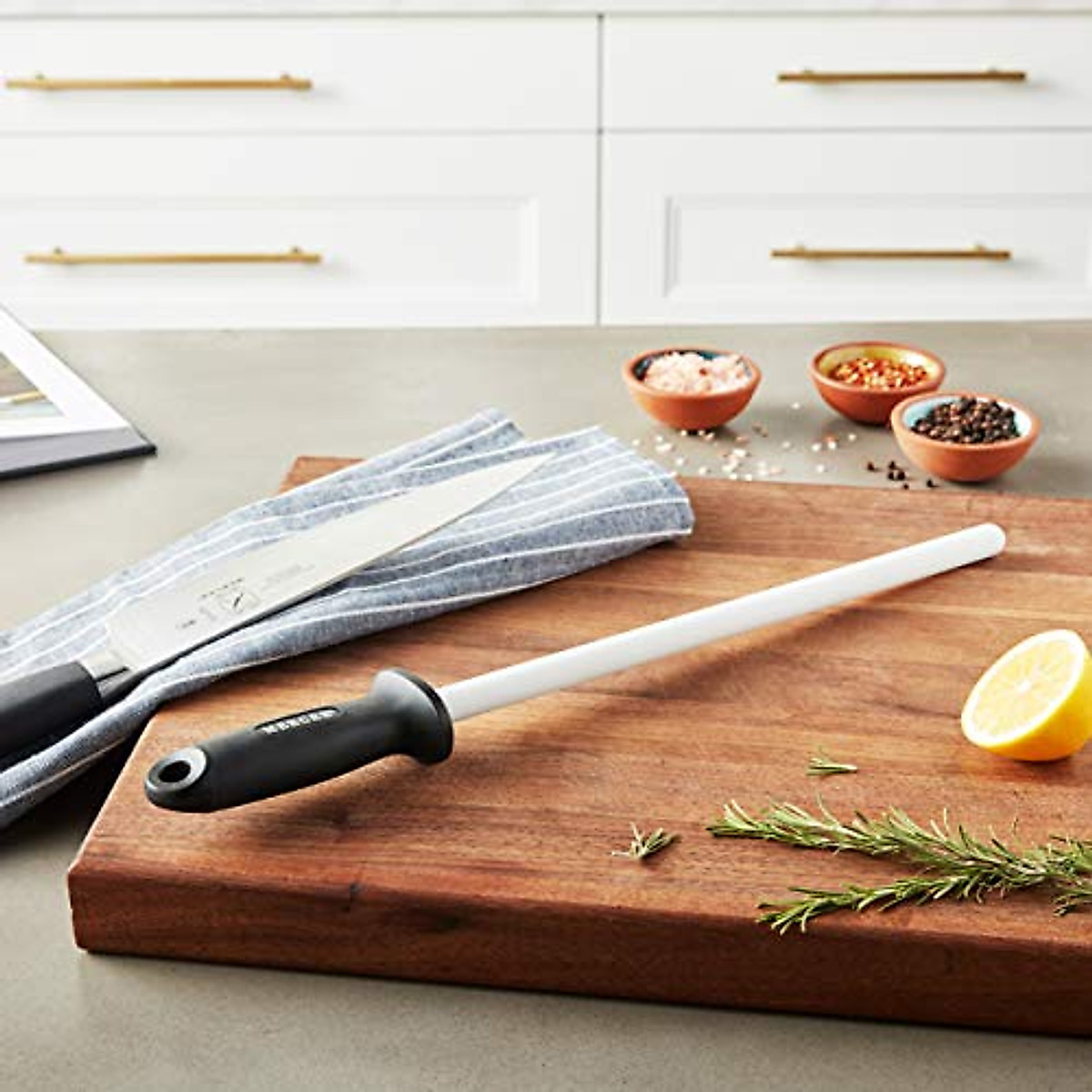 Mercer Culinary Ceramic Rod Knife Honing Steel, 12 Inch