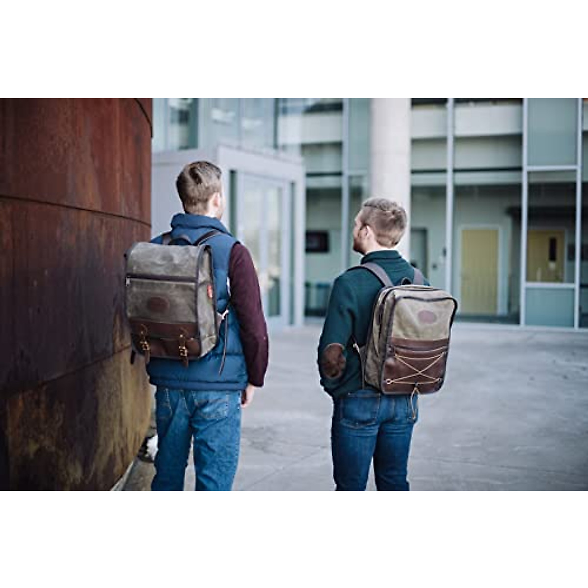 Frost River Mesabi Range Daypack - Waxed Canvas and Leather Laptop Bag, Durable Day Hiking Backpack, 16.7 Liter, Field Tan