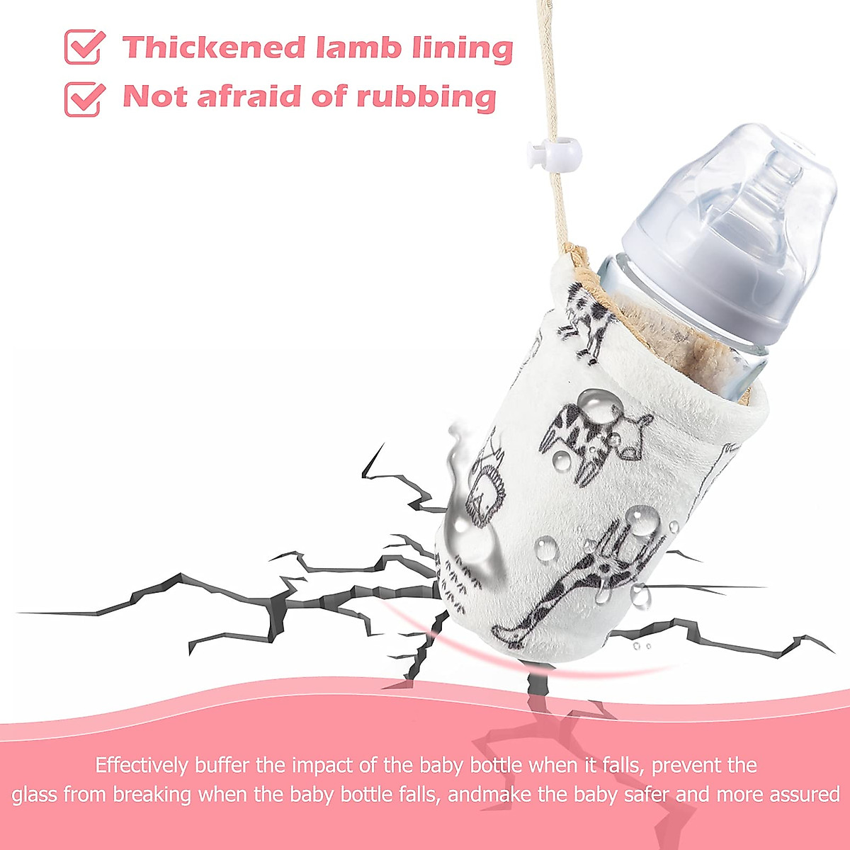 Healifty Baby Bottle Sleeves Warm Baby Bottle Cover Glass Bottles Insulator Sleeve Feeder Bottle Keep Warm Holder 240ml