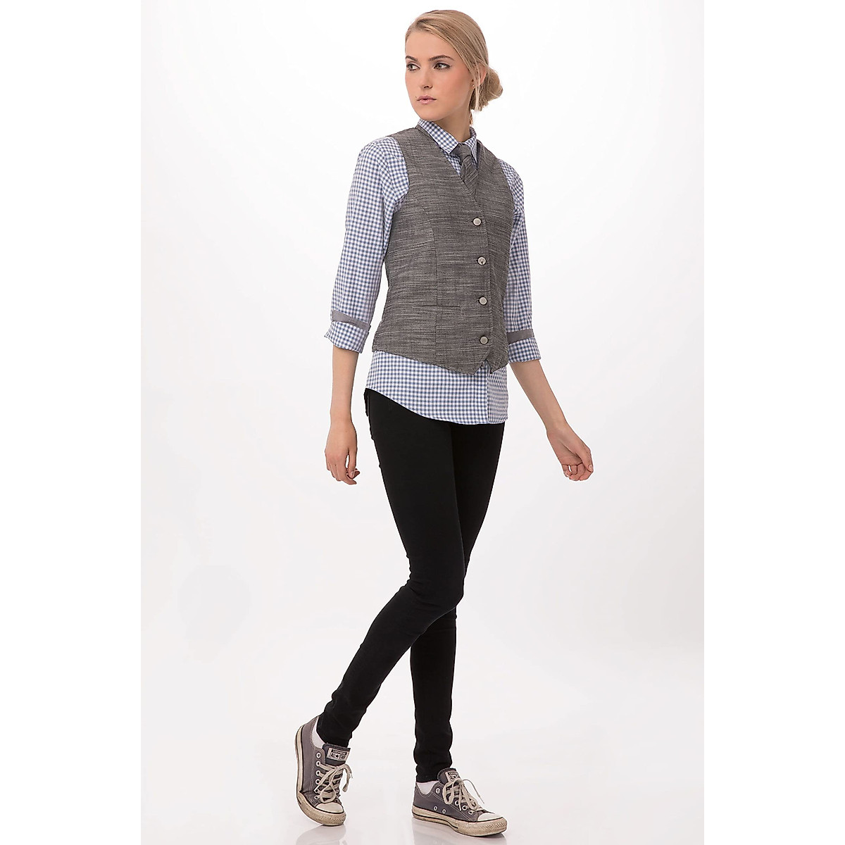 Chef Works Women's Augustine Vest, Grey, X-Large