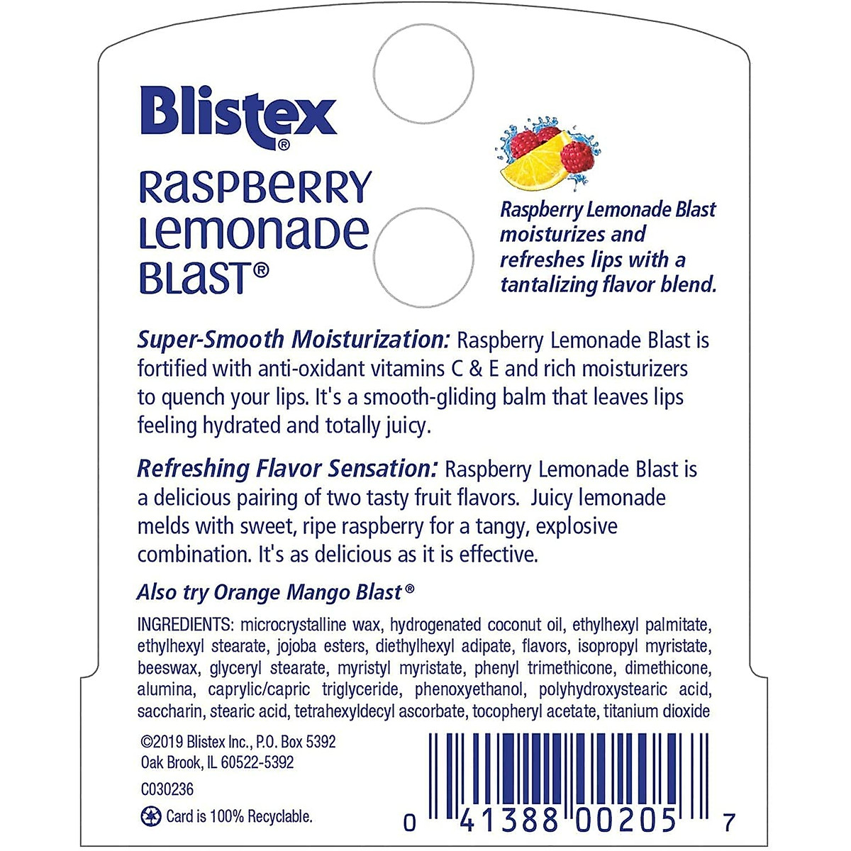 Blistex Raspberry Lemonade Blast Lip Protectant, .15 oz (Pack of 6)