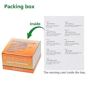 Wengart WiFi Smart Thermostat WG02B05-1,AC230V Max3A 2.4GHz Wi-Fi APP TUYA for Radiant Floor Heating,Compatible with Alexa Echo/Google Home,White Backlight