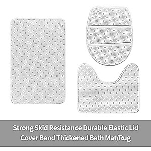 Billichase Highland Cow Bathroom Rugs and Mats Set 3 Pieces Non Slip Absorbent U-Shaped Contour Toilet Mats, Bath Mat and Toilet Lid Cover for Tub Shower and Bath Room