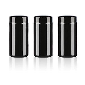 3 Pack 100ml Black Airtight Wide Mouth Ultraviolet Glass Jar,Reusable 100g Food Glass Bottle for Craft, Wax, Cosmetics, Coffee,oil Storage (B 3pcs 100ml)