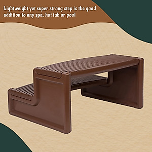 HECASA Spa Step Hot Tub 2-Step Universal Outdoor Indoor Step Stool Pool Ladder Plastic Handi Step Slip Resistant Striped