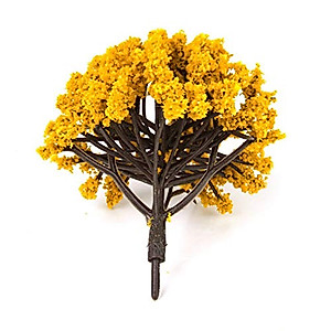 BESPORTBLE 20pcs Model Trees Fake Plastic Train Trees Railroad Scenery Architecture Trees for DIY Micro Landscape Bonsai 3CM-8CM (Orange)
