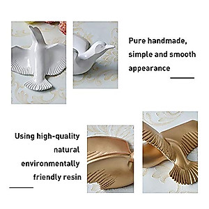 MOCOHANA® 5 Pack Seagull Wall Decor Resin Flying Bird Sculptures 3D Wall Art Ornament Coastal Decorations Hanging for Home Bathroom Living Room Garden
