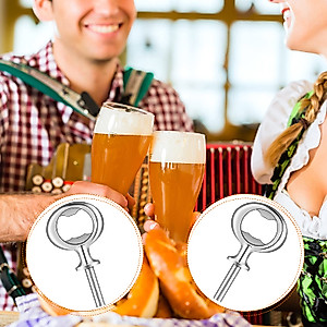 Metal Bottle Opener Kit Blank Bottle Opener Stainless Steel Open Inserts Hardware for Wedding Wine Party DIY Project Craft Wood Turning(Silver,7 Pieces)