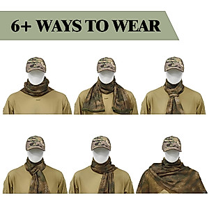 HYOUT Tactical Military Neck Scarves Woodland Camo Scarf Sniper Veil Desert Shemagh for Wargame Outdoor Sports
