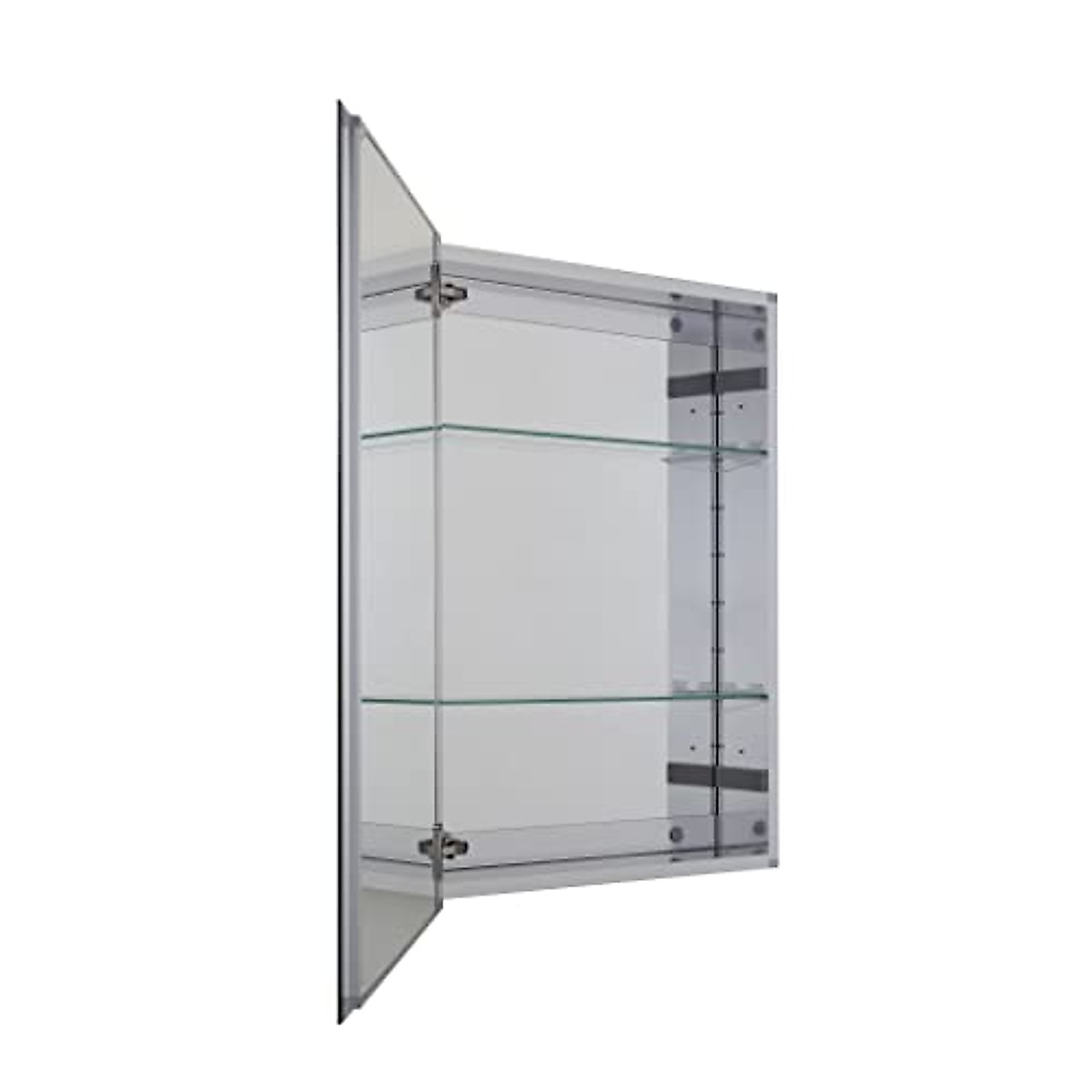 Croydex Mansfield Single Door, Recessed or Surface Mount, Hang 'n' Lock Easy Installation Medicine Cabinet, 24" W x 30" H, Aluminium