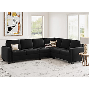 Belffin Single Seat Module for Modular Sectional Sofa Black