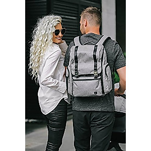 JuJuBe Hatch Durable Traveler/Diaper Dad Bag, XY Collection - Gray Matter