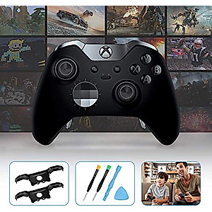 2 Pack Upgraded Bumpers Replacement LB RB Triggers Repair Buttons Parts - Ultra Durable Workmanship with T6 T8 Screwdriver Kit for Xbox One Elite Controller